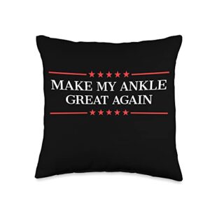 make my ankle great again make my ankle again throw pillow, 16x16, multicolor