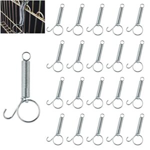 20pcs spring latch hook for cage spring cage latch metal finger spring door hook for fixing rabbit birds dog cat parrot small animal (3.34inch)