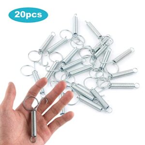 20PCS Spring Latch Hook for Cage Spring Cage Latch Metal Finger Spring Door Hook for Fixing Rabbit Birds Dog Cat Parrot Small Animal (3.34Inch)