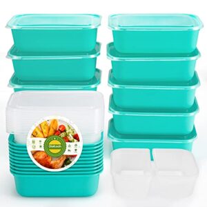 glotoch meal prep container, 38oz 1 compartment to go containers, double use as divided lunch containers for portion control-microwave&freezer&dishwasher safe,bpa-free,reusable&stackable,20 pack,green