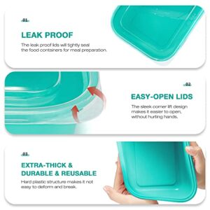 Glotoch Express Food Prep Containers, Double Use as Divided Meal Prep Containers Reusable for Takeouts/Portion Control-Microwave&Freezer&Dishwasher Safe,BPA-Free, Stackable,10 Pack,Green