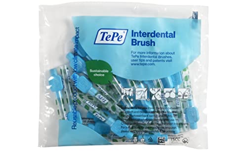 TEPE Interdental Brushes Original | Size 5-0.8mm | 1 Pack of 20 Brushes (0.6 mm, Blue)