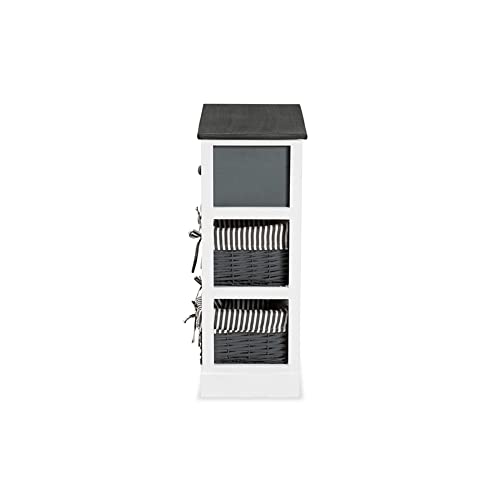 Baxton Studio Premala Modern and Contemporary Two-Tone Grey and White Finished Wood 2-Drawer Storage Unit with Baskets