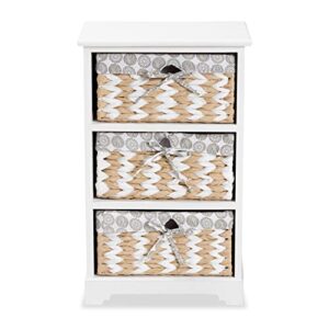 Baxton Studio Rianne Modern Transitional White Finished Wood 3-Basket Storage Unit