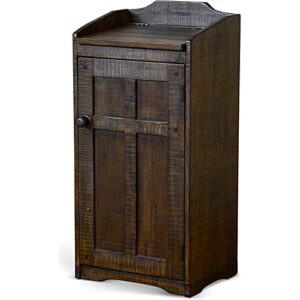 pemberly row 16" farmhouse wood trash box/bin in tobacco leaf