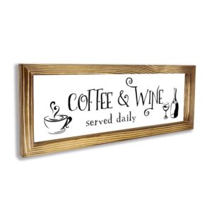 maoerzai funny coffee bar sign modern kitchen wall decor,rustic wooden wall art print decor sign,farmhouse bar accessories decor cafe. (16 x 6 inch, white-coffee-3)