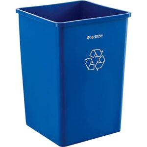 global industrial square recycling trash can, 35 gallon, blue