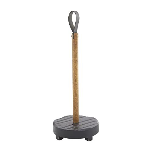 Mud Pie Paper Towel Holder, Black, 15 1/4" x 5 1/2" Dia