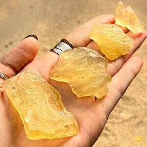 Regulus Libyan Desert Glass Genuine Glass Cosmic Meteorite - Golden Tektite Healing Rock (10-20cts)