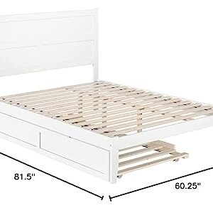 AFI NoHo Queen Bed with Twin Extra Long Trundle in White