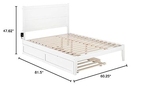 AFI NoHo Queen Bed with Twin Extra Long Trundle in White