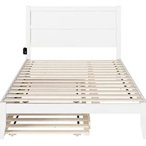 AFI NoHo Queen Bed with Twin Extra Long Trundle in White