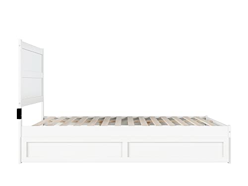 AFI NoHo Queen Bed with Twin Extra Long Trundle in White