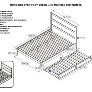 AFI NoHo Queen Bed with Twin Extra Long Trundle in White