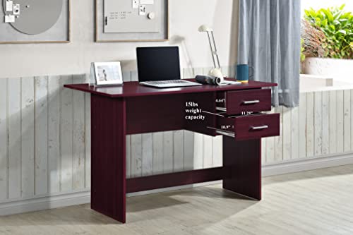 Hodedah Writing 2-Drawers in Mahogany Desk