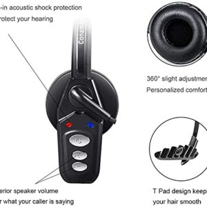 Conambo Bluetooth Headset V5.0, Pro Wireless Headset 16Hrs Talktime with Noise Cancelling Mic for Cell Phone iPhone Trucker Engineers Business Home Office -JBT800 (Black)