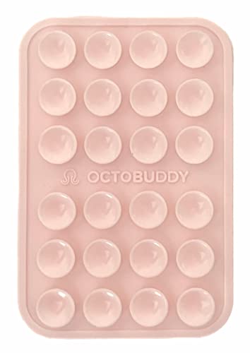 || OCTOBUDDY || Silicone Suction Phone Case Adhesive Mount || (iPhone and Android Cellphone case Compatible, Hands-Free Mobile Accessory Holder for Selfies and Videos) Fidget Toy (Chalk Pink)