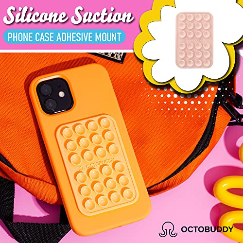 || OCTOBUDDY || Silicone Suction Phone Case Adhesive Mount || (iPhone and Android Cellphone case Compatible, Hands-Free Mobile Accessory Holder for Selfies and Videos) Fidget Toy (Chalk Pink)