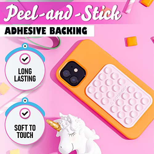 || OCTOBUDDY || Silicone Suction Phone Case Adhesive Mount || (iPhone and Android Cellphone case Compatible, Hands-Free Mobile Accessory Holder for Selfies and Videos) Fidget Toy (Chalk Pink)