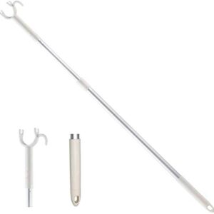 Closet Reacher Pole with Hook 45" Adjustable Extend Hook Reach Pole Telescoping Long for Closet Rod, Shelf Pole, Ceiling Pole