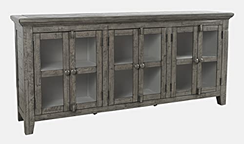 Jofran Inc. Rustic Shores Coastal Distressed Acacia Credenza Cabinet with Storage