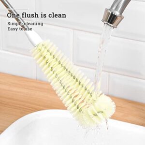 DEFUTAY Grout Brush Cleaning Tool,L-Type Water Bottles Cleaning Brushes with Handle for Wine Decanter, Sports Bottle, Vase, Glassware