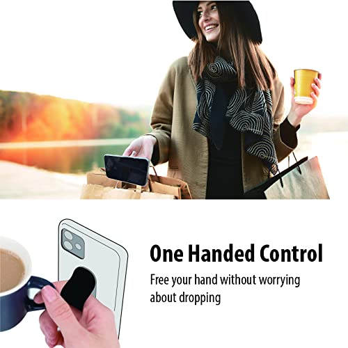 Momostick Flatstick, Cell Phone Finger Grip Strap Holder for Hand, Cell Phone Stand, New Slim Finger Loop Selfie Grip Compatible with Most Smartphones -Simple Baguette