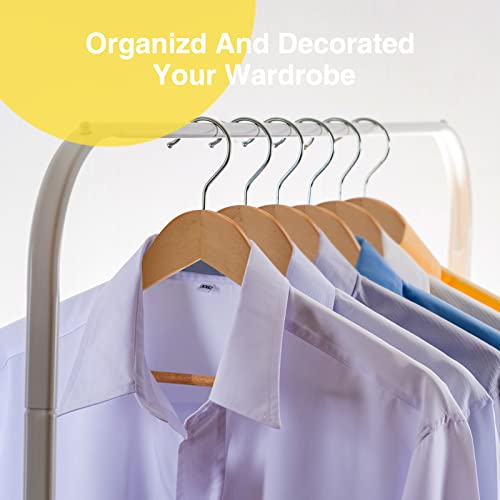 UINICOR Wooden Hangers - 30 Pack - Slim Wooden Suit Hangers Coat Hangers for Closet, Heavy Duty Hangers Precisely Cut Notches Wood Hangers,Clothes Hangers for Shirt Suit Dress Natural