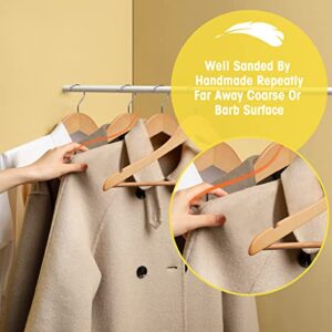 UINICOR Wooden Hangers - 30 Pack - Slim Wooden Suit Hangers Coat Hangers for Closet, Heavy Duty Hangers Precisely Cut Notches Wood Hangers,Clothes Hangers for Shirt Suit Dress Natural