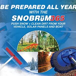 SNOBRUM 365 - Snow Remover for Cars and Trucks with Microfiber Mop Head for Cleaning - 2-in-1 Snow and Car Cleaning Brush for Year Round Use - 28 to 63 Inch Automotive Brush with Foam and Mop Head