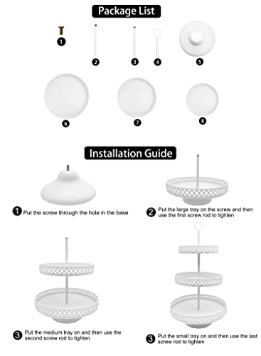 Weharnar Cupcake Stand - 3 Tier Metal Cupcake Tower - Dessert Table Display Set Round Cake Holder Tiered Serving Tray for Cup Cakes Desserts Fruits Candy Cookie Buffet, White