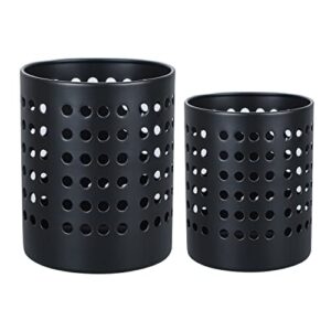 ksendalo 2pack utensil drying rack stainless steel utensil holder sink silverware holder utensil drying basket kitchen countertop flatware strainer silverware dryer black(ls)