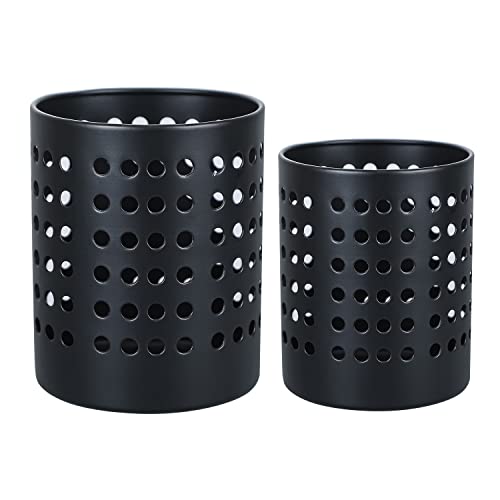 KSENDALO 2Pack Utensil Drying Rack Stainless Steel Utensil Holder Sink Silverware Holder Utensil Drying Basket Kitchen Countertop Flatware Strainer Silverware Dryer Black(LS)