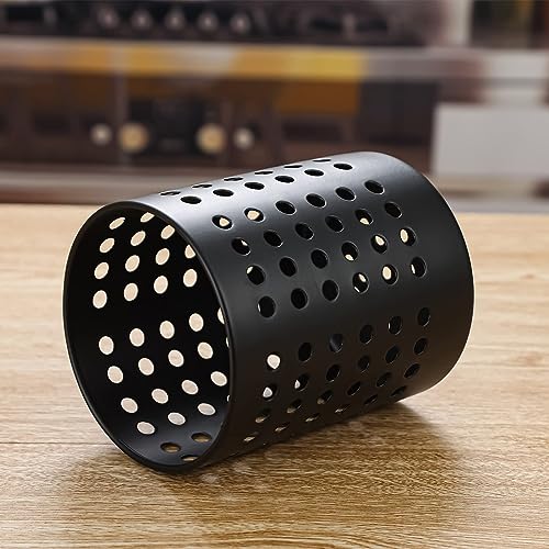 KSENDALO 2Pack Utensil Drying Rack Stainless Steel Utensil Holder Sink Silverware Holder Utensil Drying Basket Kitchen Countertop Flatware Strainer Silverware Dryer Black(LS)