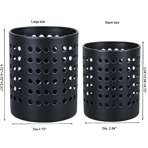 KSENDALO 2Pack Utensil Drying Rack Stainless Steel Utensil Holder Sink Silverware Holder Utensil Drying Basket Kitchen Countertop Flatware Strainer Silverware Dryer Black(LS)