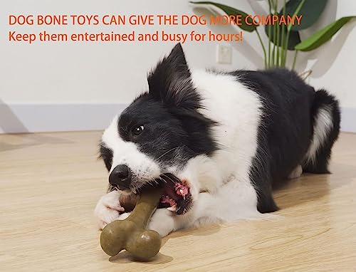 UXVA Dog Toys for Aggressive Chewers, Indestructible Dog Toys, Nylon Dog Bones, Durable Tough Puppy Teething Toys, Interactive Dog Toys for Medium Large Small Breed, Lifetime Replacement, Beef Flavor