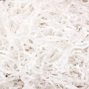 happy potato 0.5 lb white shredded paper for gift baskets, crinkle cut paper shred filler, crinkle paper for gift wrapping