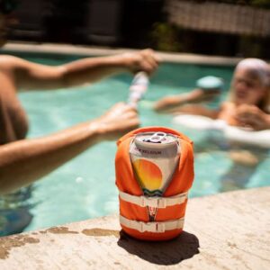 Puffin - The Buoy Beverage Life Vest - Insulated Can Cooler, Vintage Orange