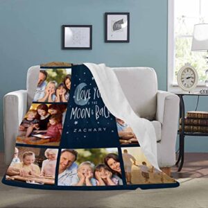 Artsadd Custom Multi Photos Blanket Fun Christmas Birthday Gift for Adult Women Men Personalized Picture Throw Blankets