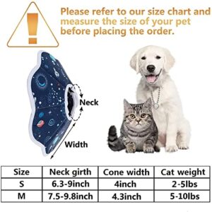 Cat Recovery Collar Cat Soft Cone Collar Pet Protective Cotton Cone Adjustable Fasteners Collars for Cats Puppies,Blue (Small)