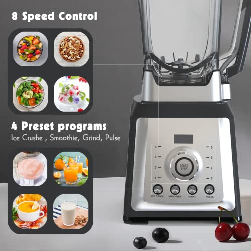 Dentoleid Professional Blender, Countertop Blender with 8 Adjustable Speeds, Large Capacity 70oz Tritan Pitcher , 1450W Base and Precise Crushing Function, Frozen Drinks and Smoothies