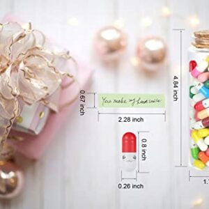 MUSHENJI 101PCS Cute Capsule Message Love Letters Plastic Capsule Love Letters in Wish Bottle,Lover Gift for Anniversary,Valentines,and Long Distance Relationships-Mixed Color