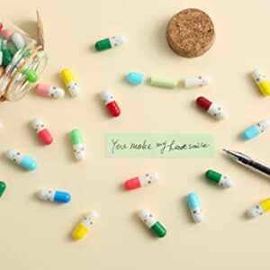 MUSHENJI 101PCS Cute Capsule Message Love Letters Plastic Capsule Love Letters in Wish Bottle,Lover Gift for Anniversary,Valentines,and Long Distance Relationships-Mixed Color