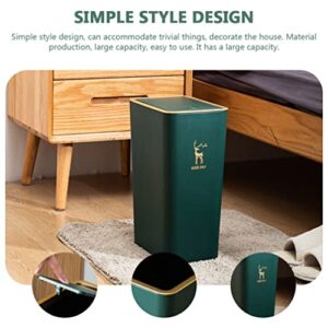 Trash Can Garbage Bin Wastebasket: Bathroom Rubbish Can Trash Barrel Waste Basket Garbage Bucket with Press Type Lid for Office Kitchen Bedroom Green