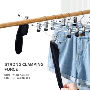 Cimlord 30 Pack Pants Hangers with Clips Skirt Hangers for Women Shorts Hangers Heavy Duty Metal Clothes Hanger for Closet Space Saving Non Slip Trousers Hanger Jeans Hanger for Men,Black,12 Inch