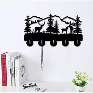 Wild Animals Elk Decorative Wall Hanger Family Clothes Wall Hooks Coat Rack Keys Holder Organizer Hook Animal Decorative Wall Hooks Hanger Handbag Keyring Holder Gifts for Relatives (Elk)