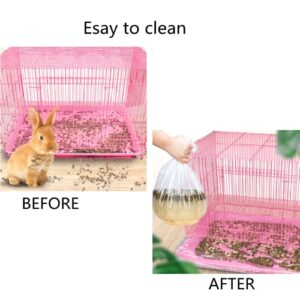 POFUIERKN 30 Pcs Disposable Rabbit Guinea Pig Cage Liners Plastic Clear Bunny Cage Liner Bag Universal Toilet Film,Small Animal Bedding, Hamster Bunny Litter Pan Bags