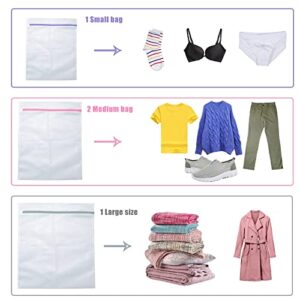 3 Pack Bra Laundry Bag for Washing Machine, 4 Pack Mesh Laundry Bags for Delicates, Liwilong Lingerie Wash Bag, Bra Bag for Washing Machine