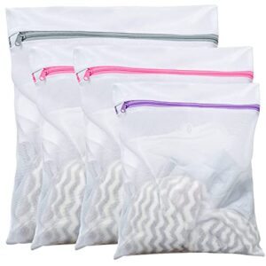 3 Pack Bra Laundry Bag for Washing Machine, 4 Pack Mesh Laundry Bags for Delicates, Liwilong Lingerie Wash Bag, Bra Bag for Washing Machine