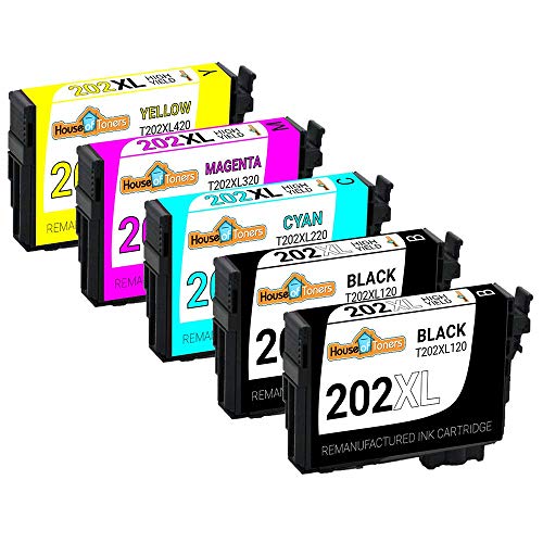 Houseoftoners Remanufactured Ink Cartridge Replacement for Epson 202 XL 202XL for Workforce WF-2860 Expression XP-5100 Printers (2B CMY, 5PK)